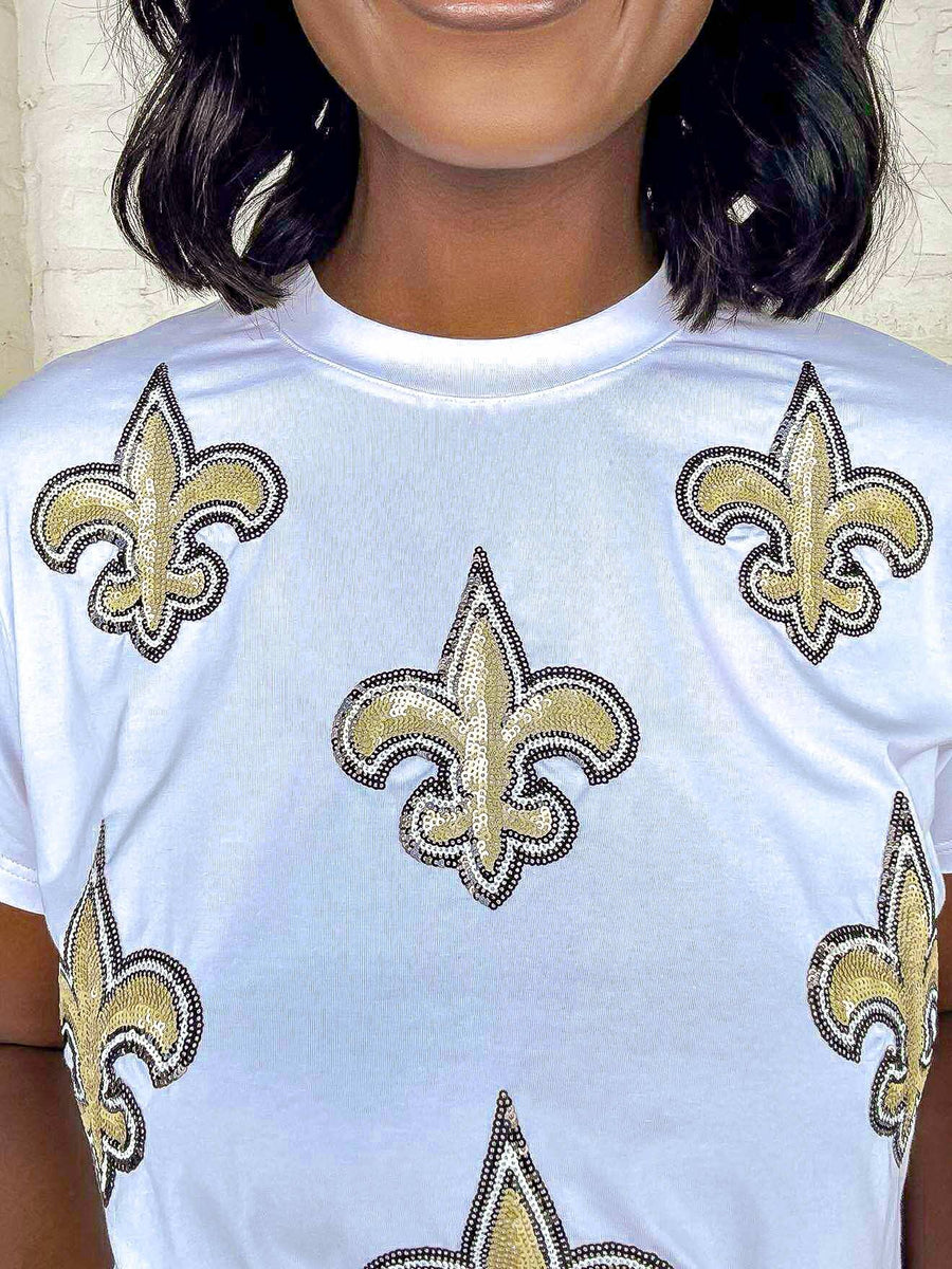 Jordan Amanda Saints Fleur De Lis White Exclusive – Shop Shoetique